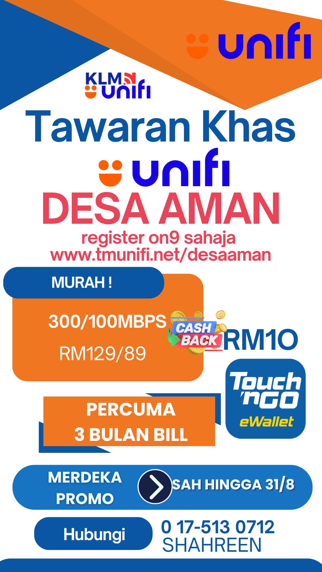 UNIFI FIBER @ TAMAN DESA AMAN KULIM - TM UNIFI Registration HQ ...